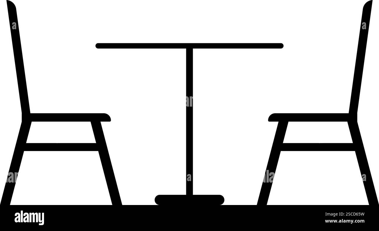 Table with chairs icon. Furniture signs and symbols Stock Vector Image ...