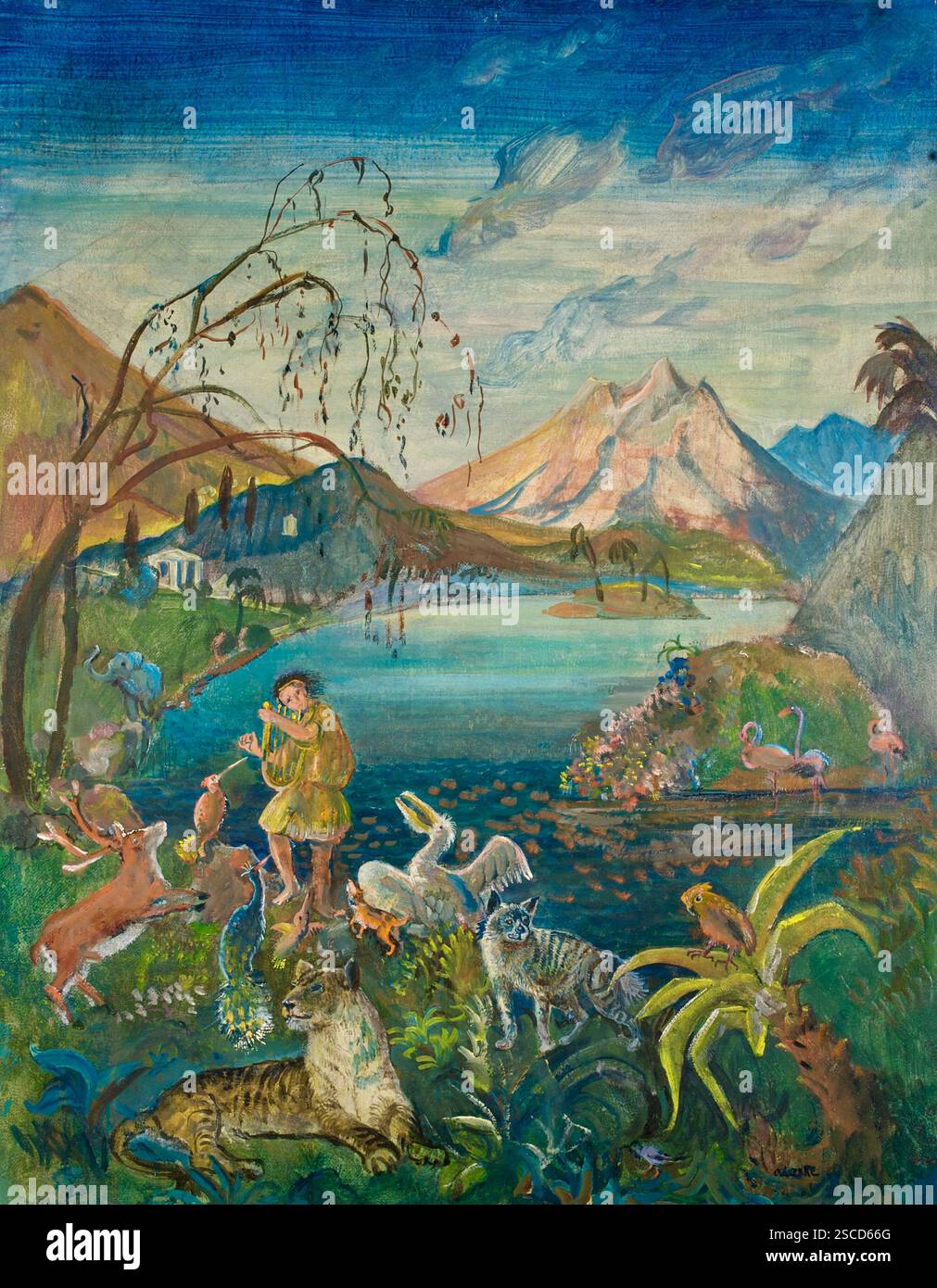 Oskar Laske - Orpheus Among the Animals - 1926 Stock Photo - Alamy