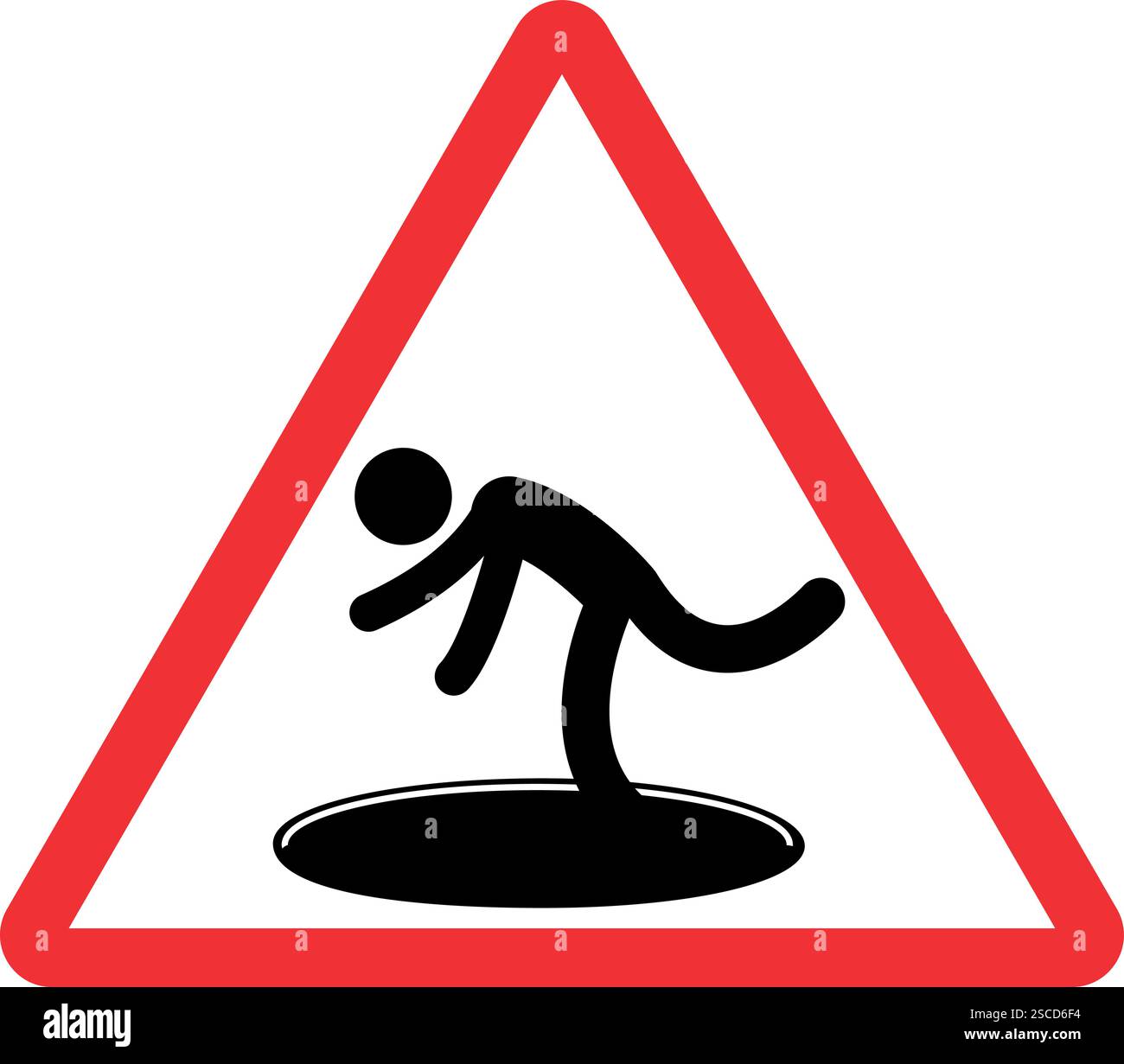 Manhole hazard ahead sign. Caution signs and symbols Stock Vector Image ...