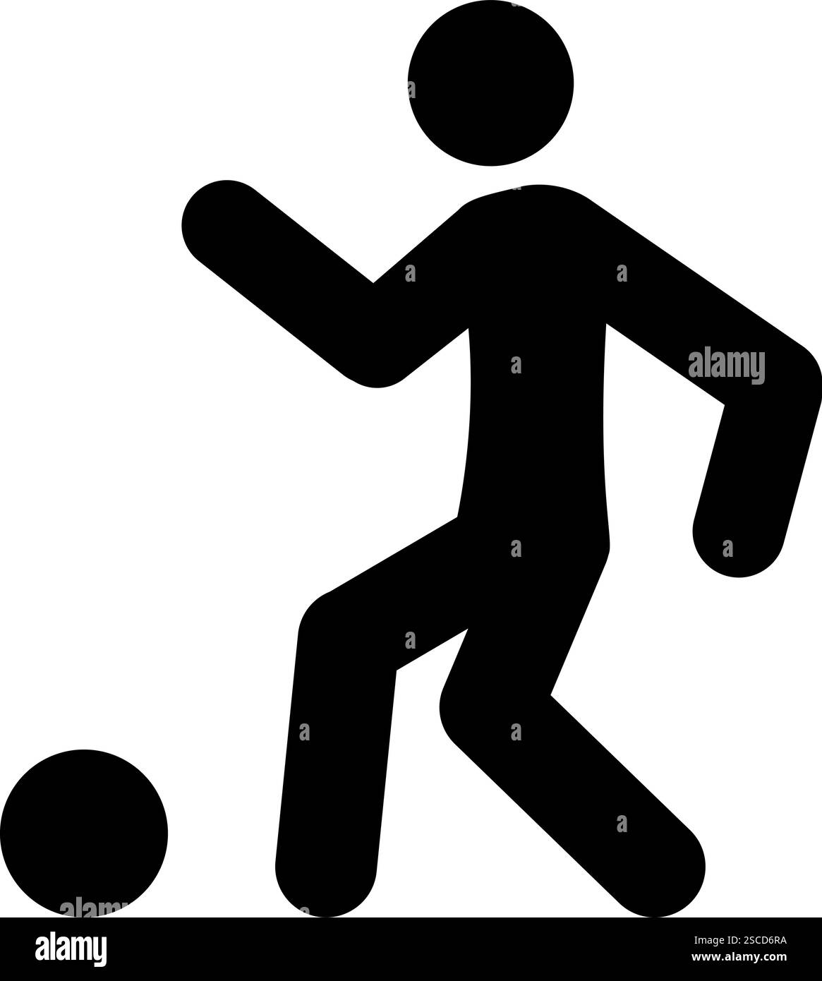 Football man icon. A man playing soccer on play ground. Sports signs ...