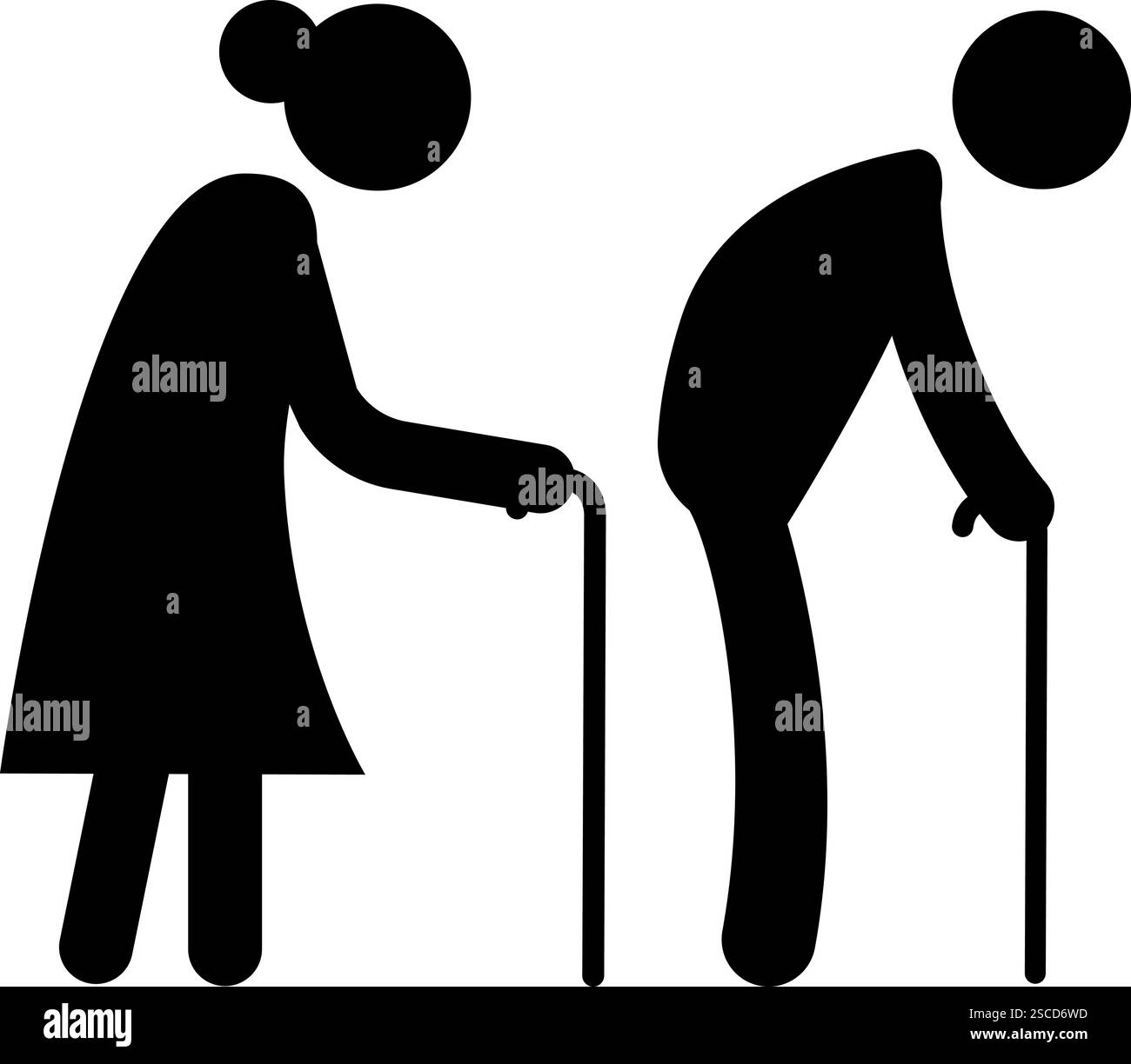 Elderly people walking sign. Human signs and symbols Stock Vector Image ...