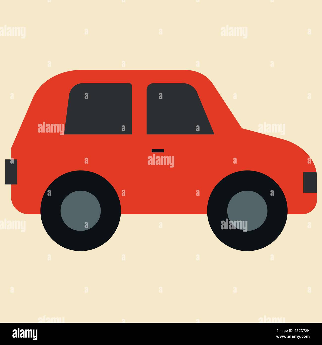 Simple car vector graphics design. Vivid red color Stock Vector Image ...