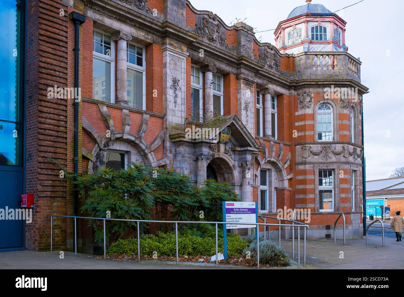 Eccles, Manchester, UK, 02-02-2025: Eccles gateway building, Library ...