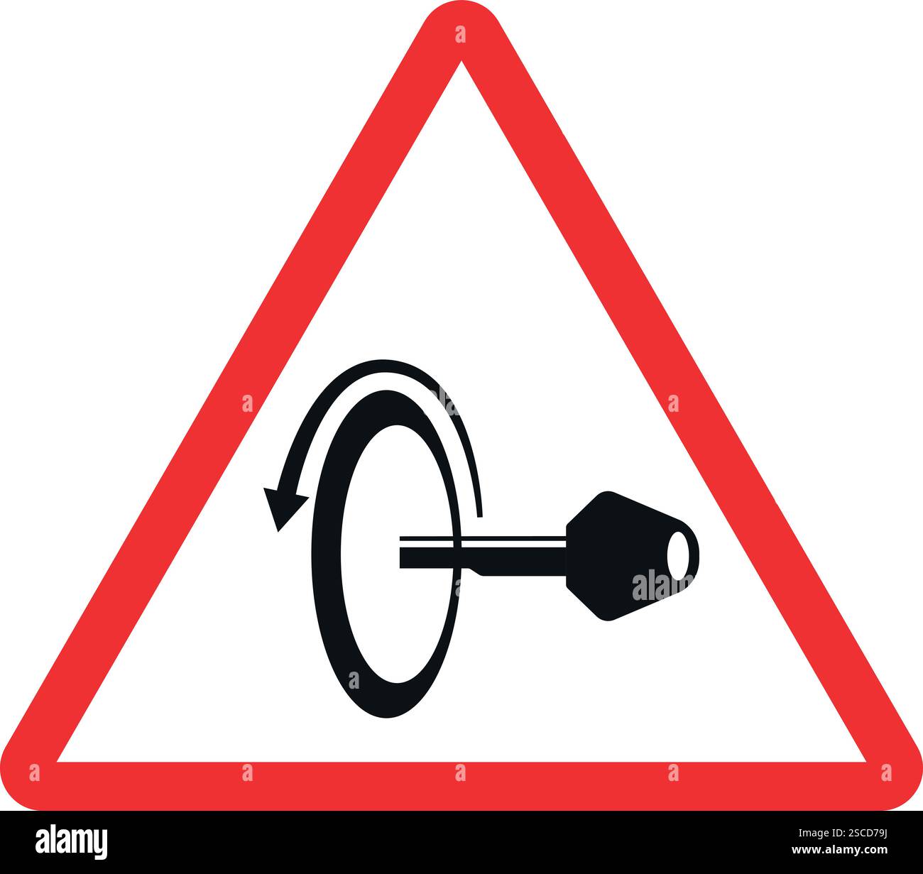 Turn off engine sign. Red triangle background. Industrial signs and ...