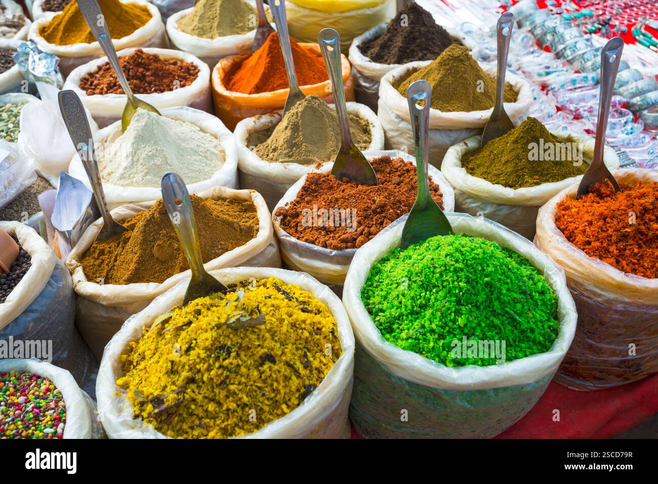 Sale of spices in the markets of Goa and other states of India Stock ...