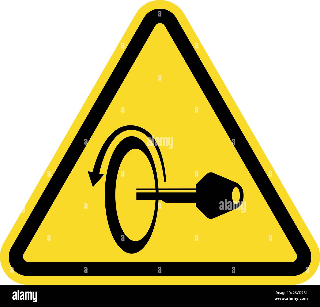 Warning switch off engine sign. Black on yellow background. Safety ...