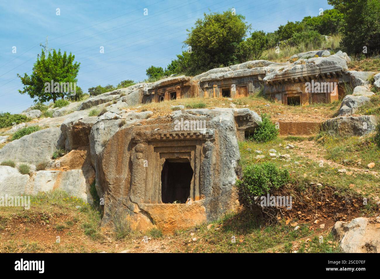 Ancient antique burial in the rocks in Demre. Turkey Stock Photo - Alamy