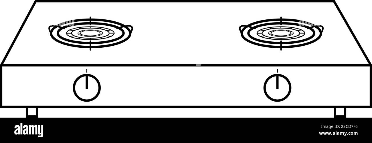 Gas stove icon sign. Kitchen utensils signs and symbols Stock Vector ...