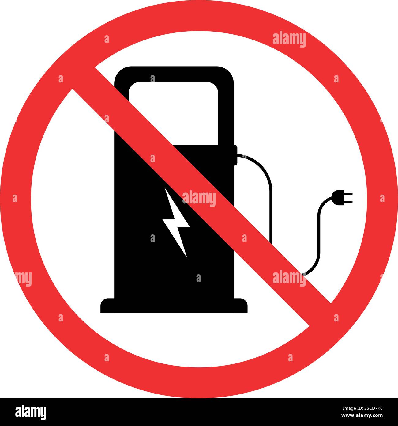 No electrical car charging sign. Refueling prohibited. Forbidden signs ...