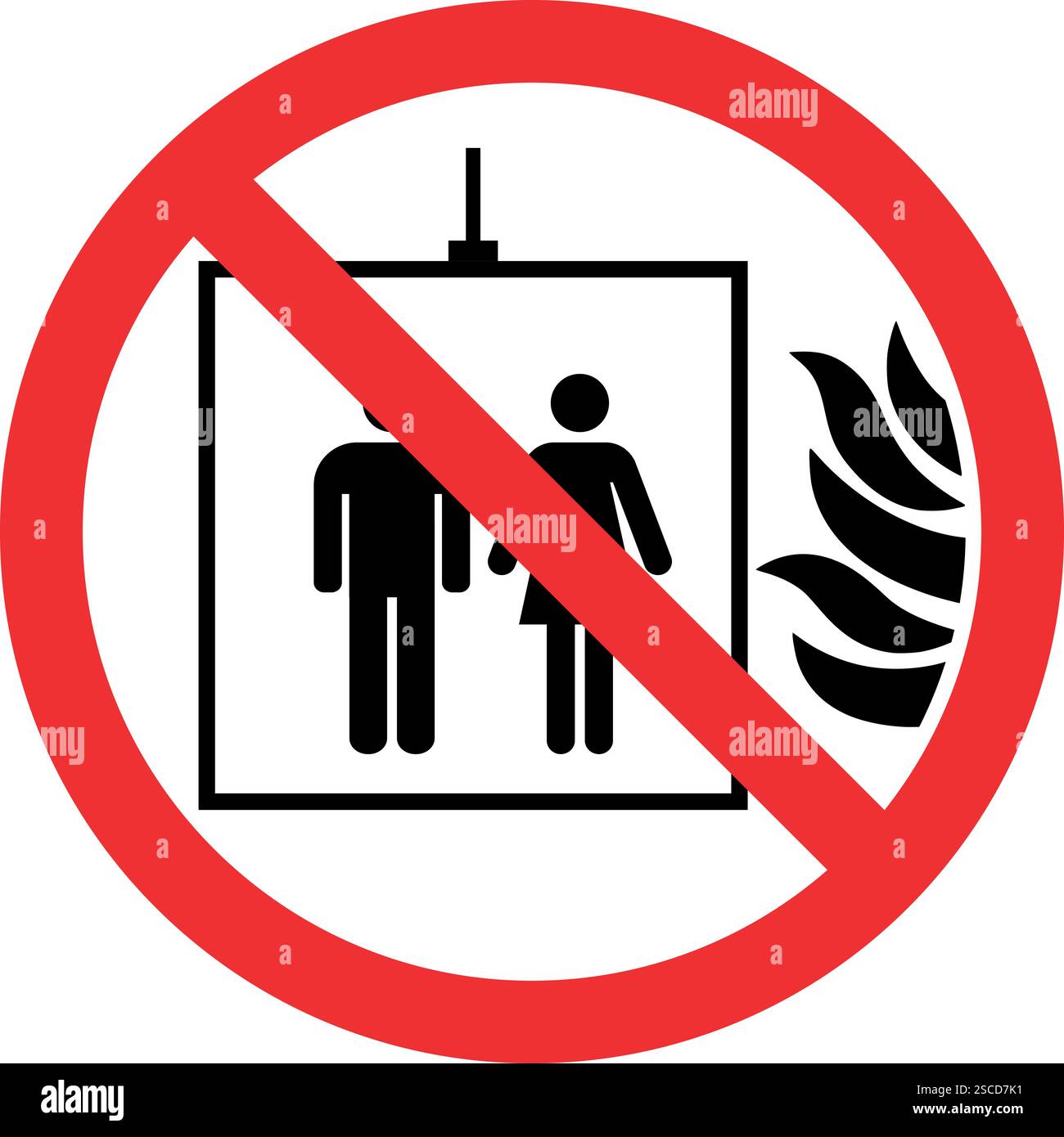 In case of fire do not use elevator Stock Vector Images - Alamy