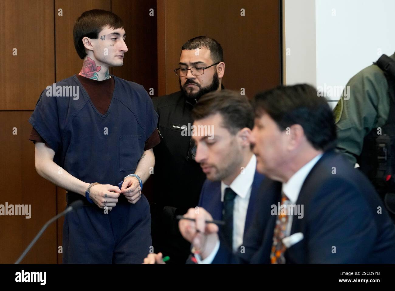 Robert E. Crimo III, arrives as he look at his parents before Judge ...