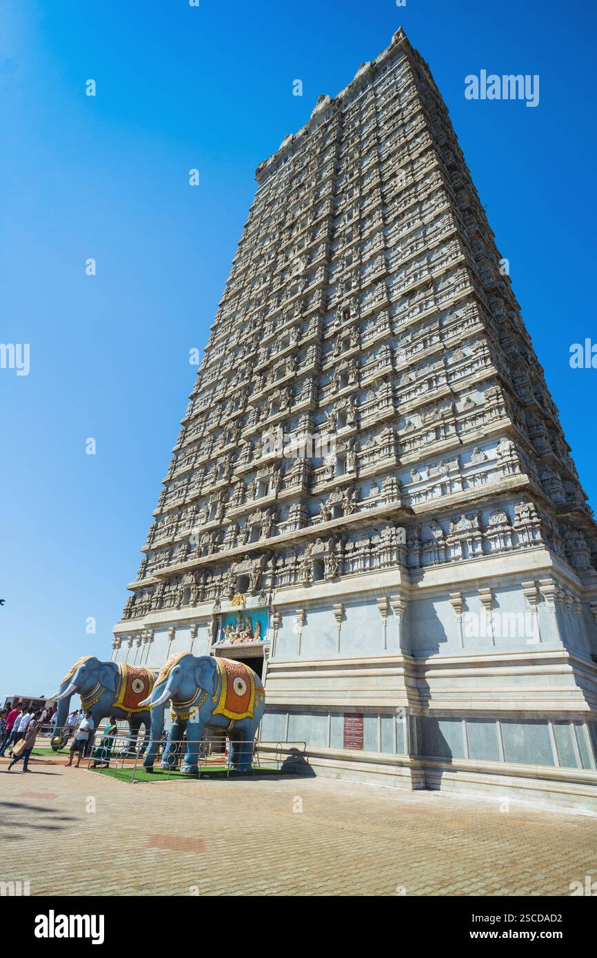 MURUDESHWAR, INDIA - MARCH 12 2017: Gopuram of Murudeshwar Temple was ...