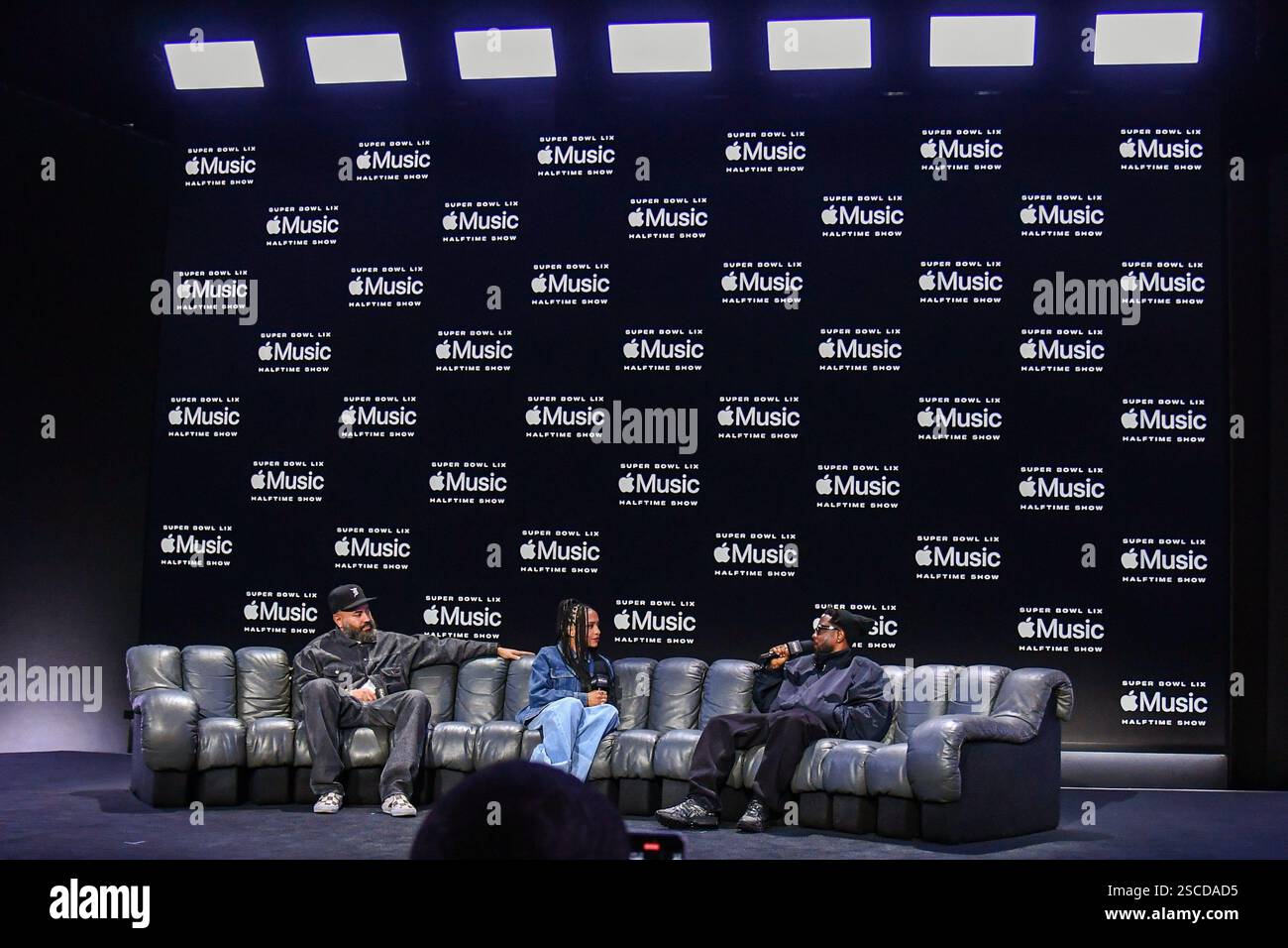 New Orleans, USA. 06th Feb, 2025. Moderators Apple Music Radio's Ebro ...