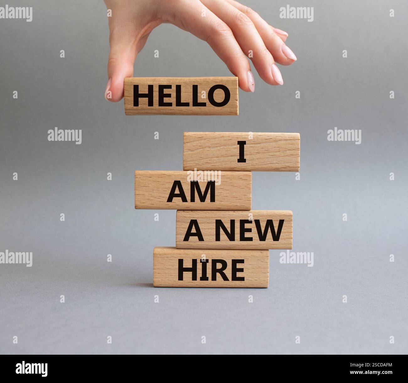 Hello I am a new hire symbol. Concept words Hello I am a new hire on ...