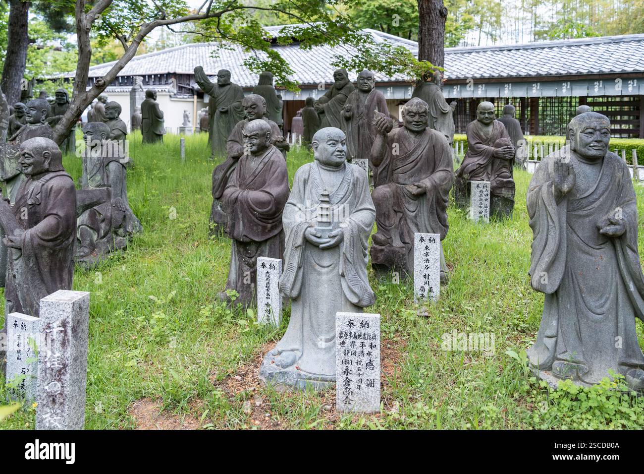Kyoto, Japan - 05.07.2024: Many stone statues with monks at Arashiyama Arhat Stock Photo - Alamy