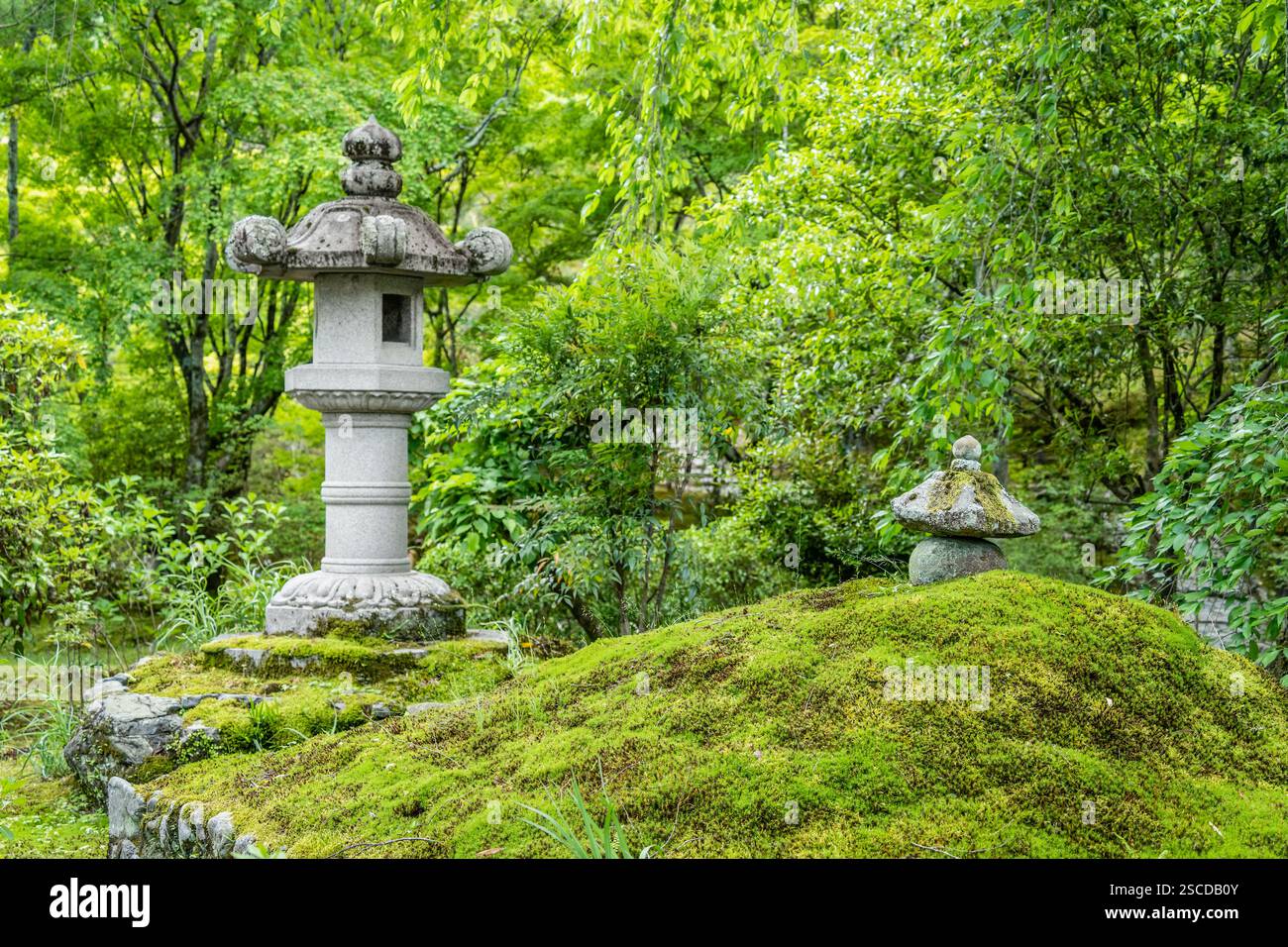 Beautiful scenic tranquil landscape from a japanese garden on the ...