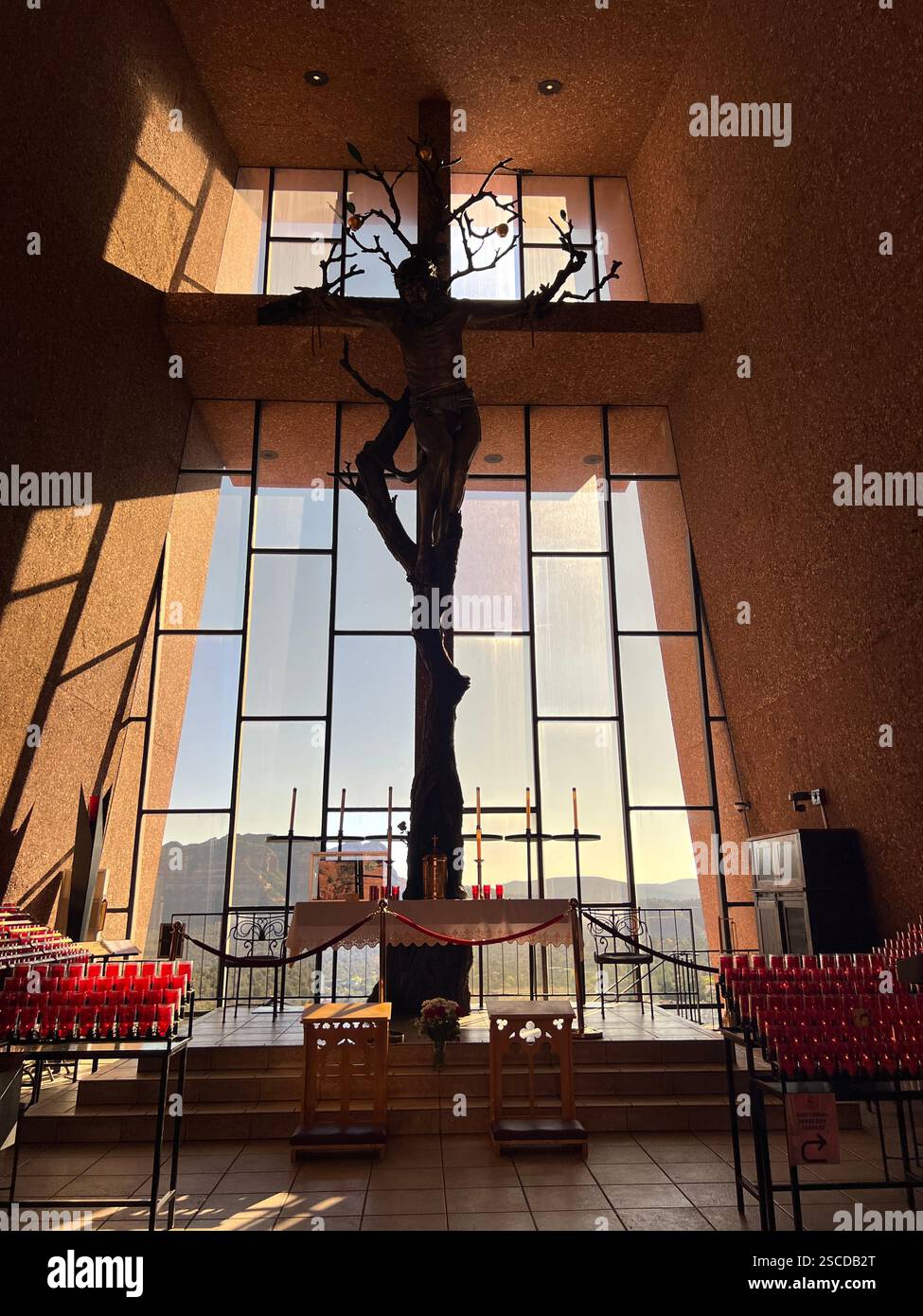 Sunlit Interior of Chapel of the Holy Cross, Sedona, Arizona Stock ...