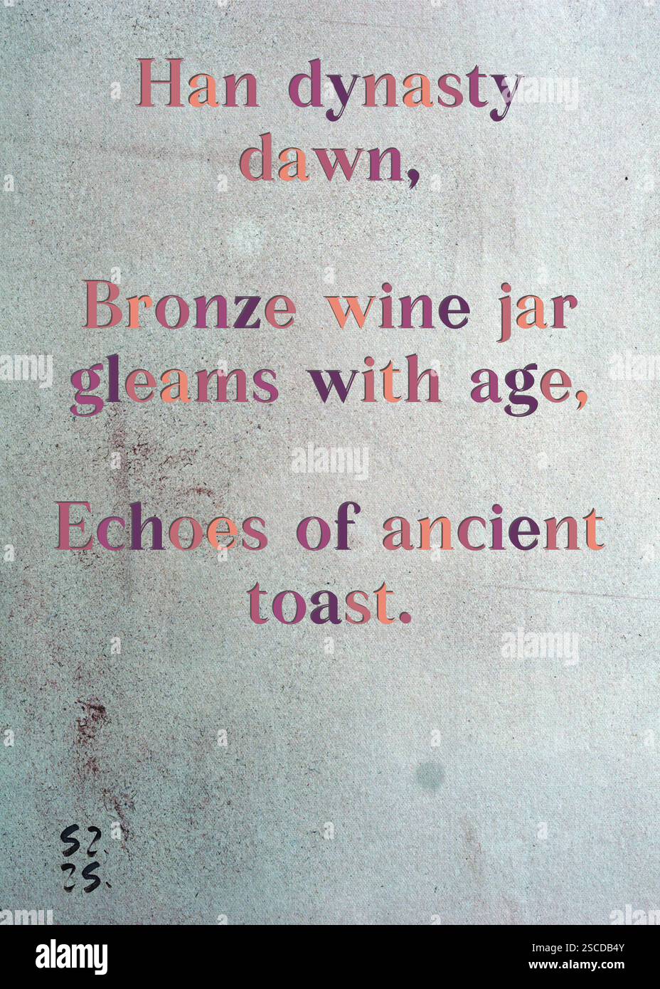 Han dynasty dawn, Bronze wine jar gleams with age, Echoes of ancient ...