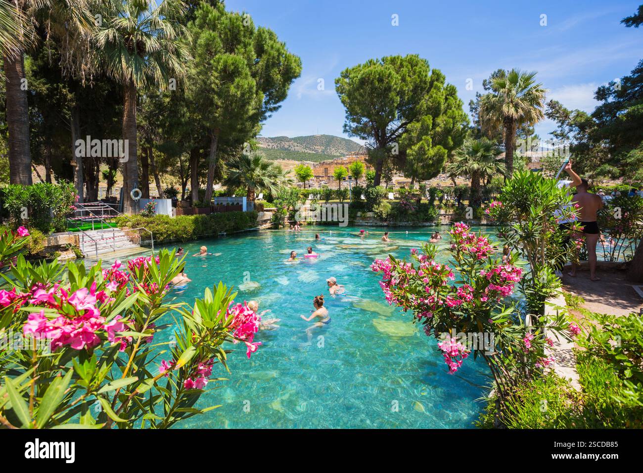 Pamukkale, Turkey - 21 MAY 2017 - Thermal pool Cleopatra in Pamukkale ...