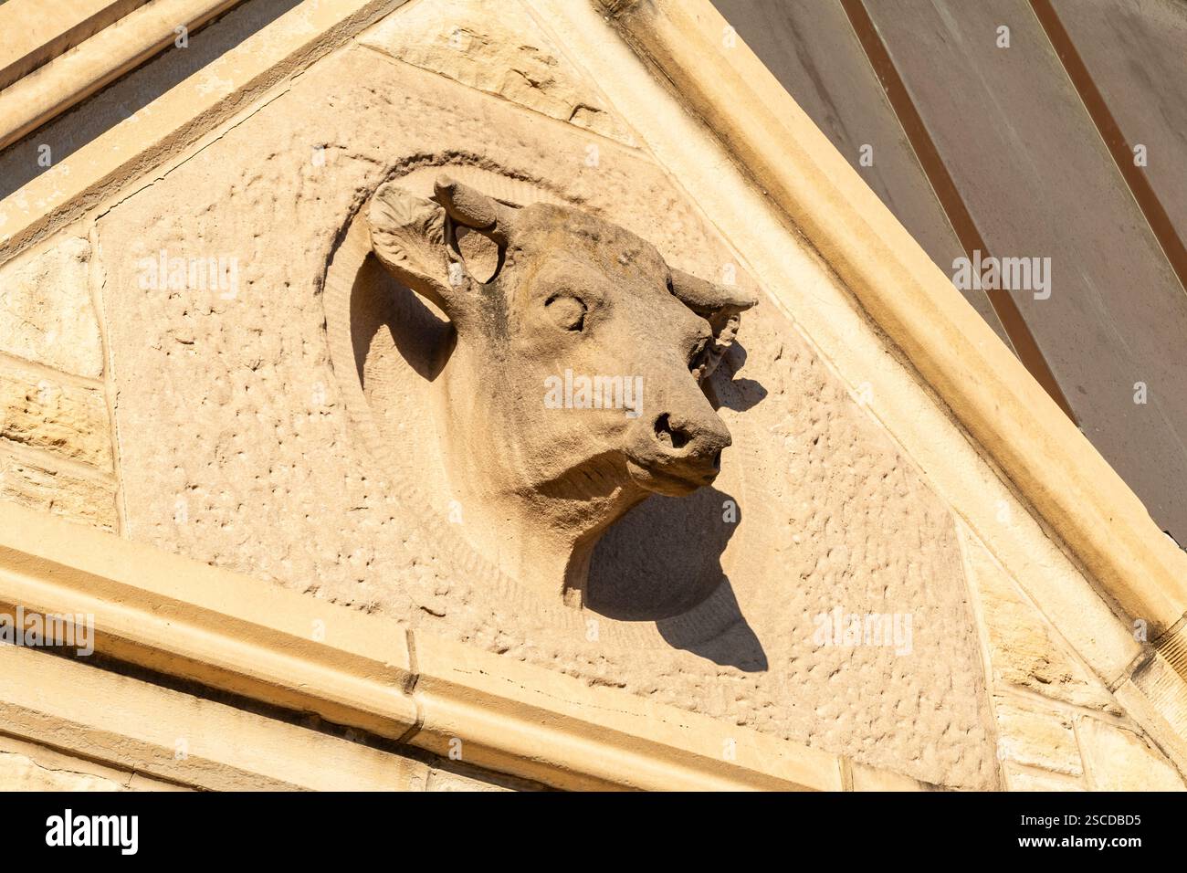 Old stone entrance to the historic union stockyard in what is now known ...