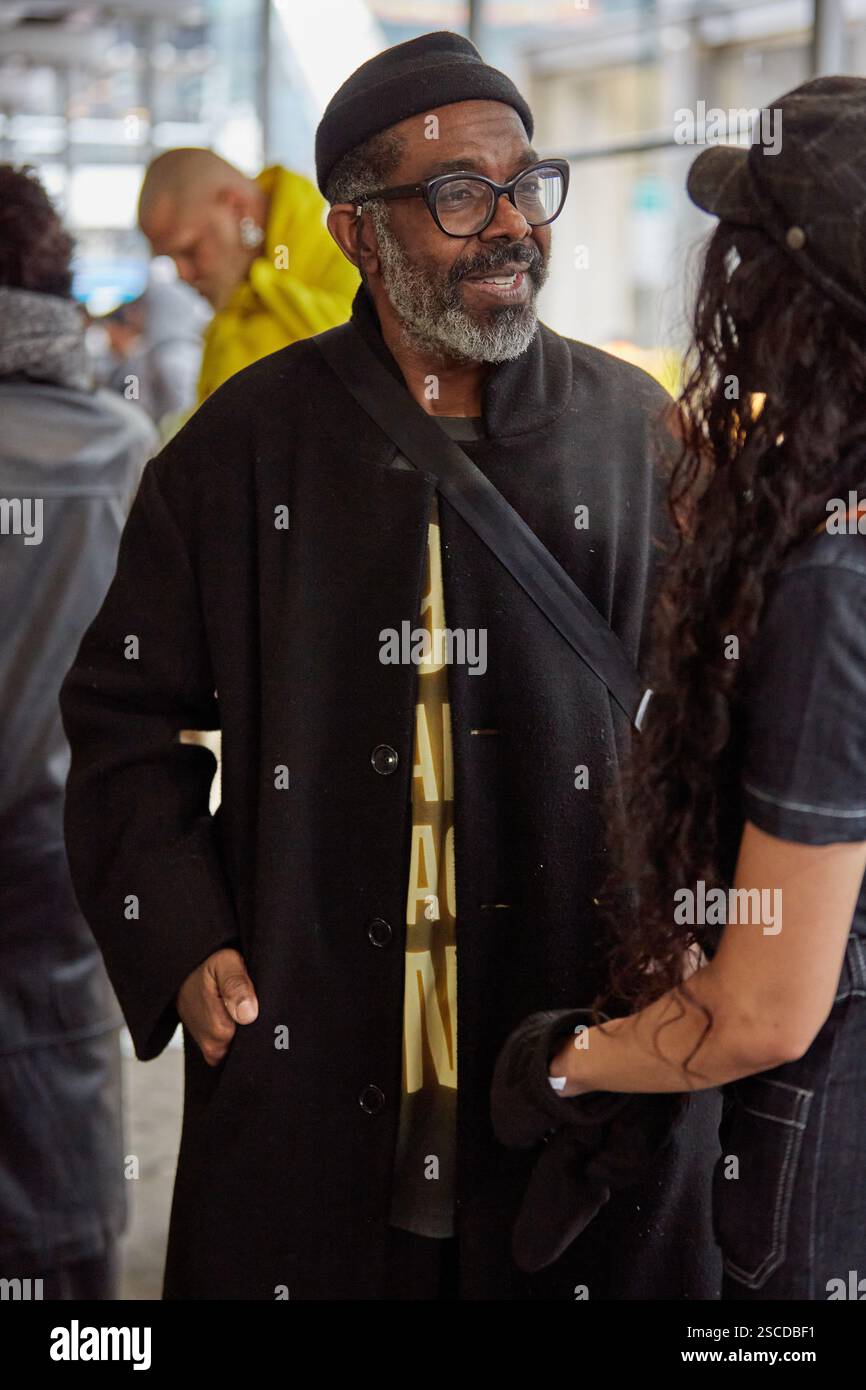 New York, New York, USA. 6th Feb, 2025. Aaron Potts is interviewed by ...