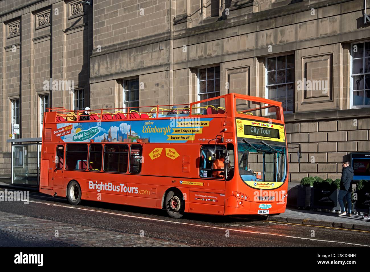 Open-topped Bright Bus Tours Sightseeing tour bus on George IV Bridge ...
