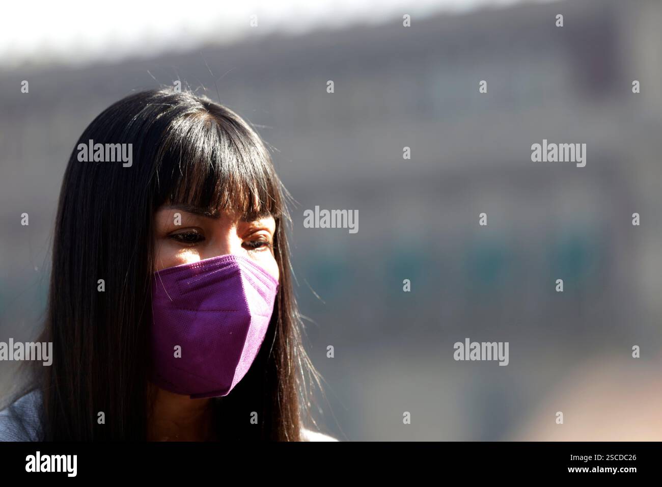 Saxophonist Maria Elena Rios was interviewed by the media in the main ...