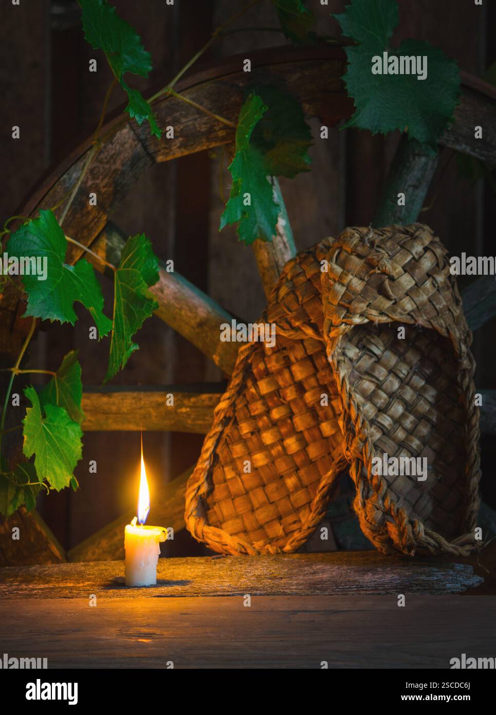 Retro still life with objects of ancient household utensils Stock Photo ...