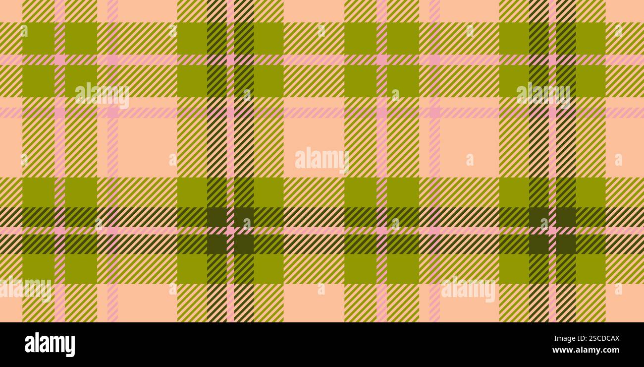 Retro Pink and Green Plaid Pattern with Diagonal Stripes Seamless ...