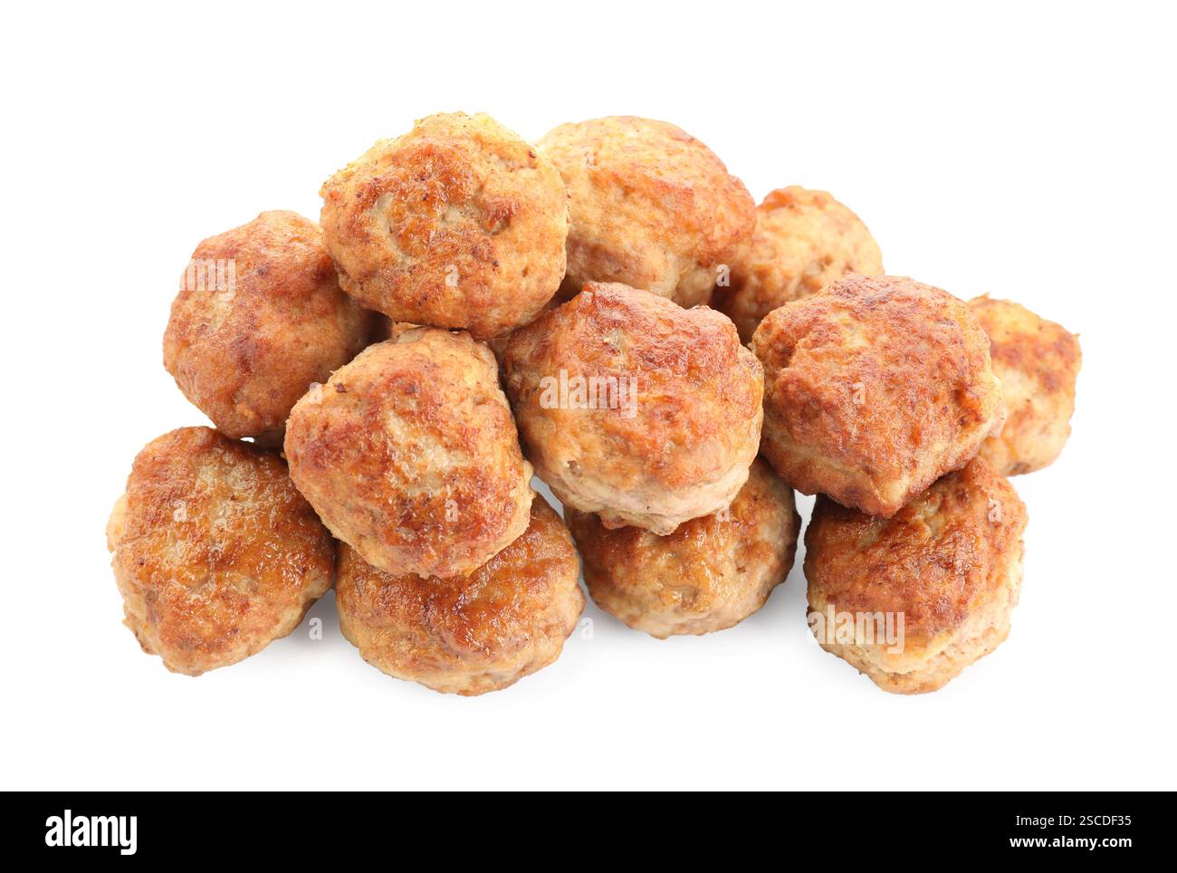 Group of tasty cooked meatballs isolated on white Stock Photo - Alamy