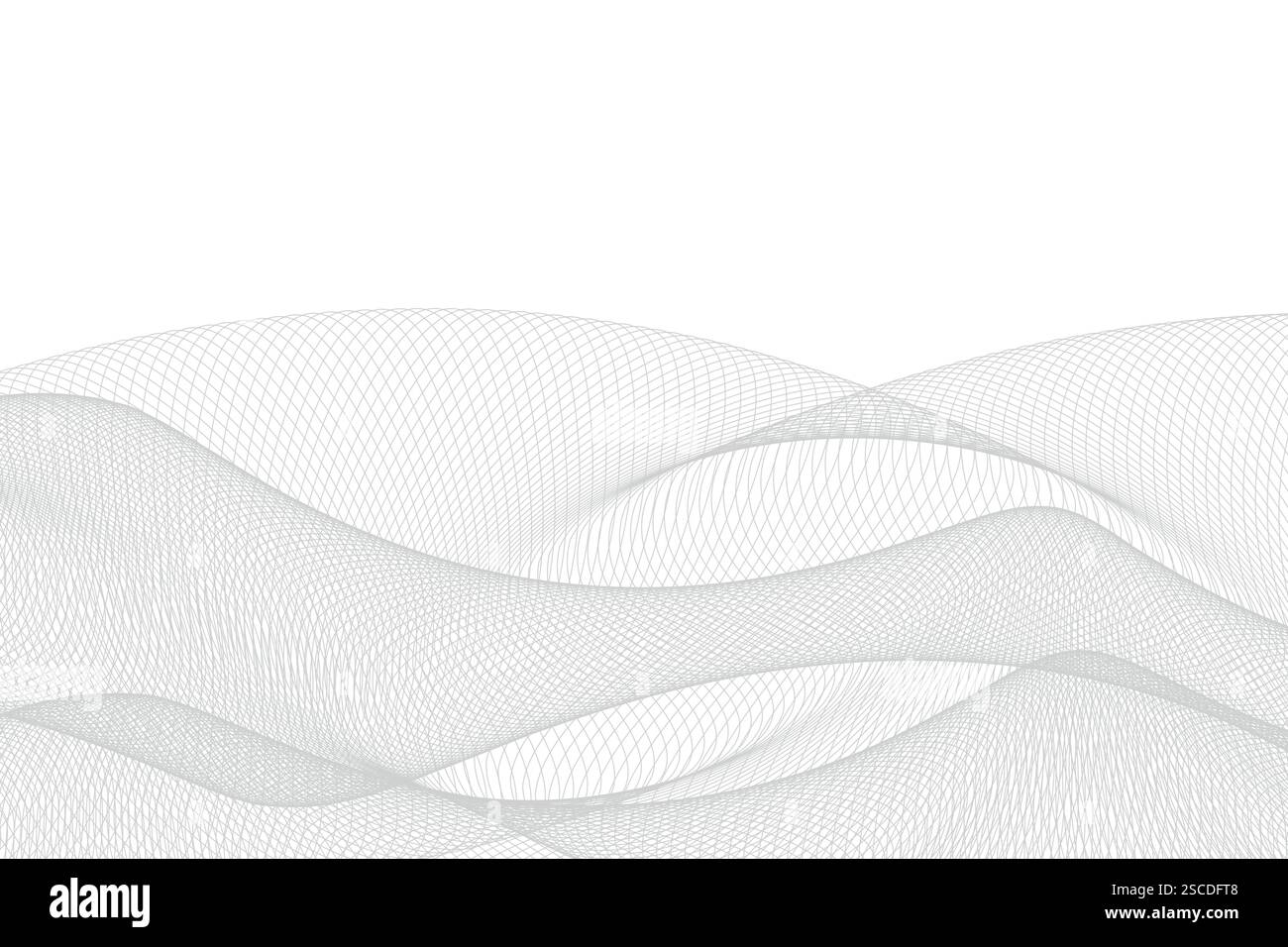Abstract 3D wireframe waves on white background Stock Photo - Alamy