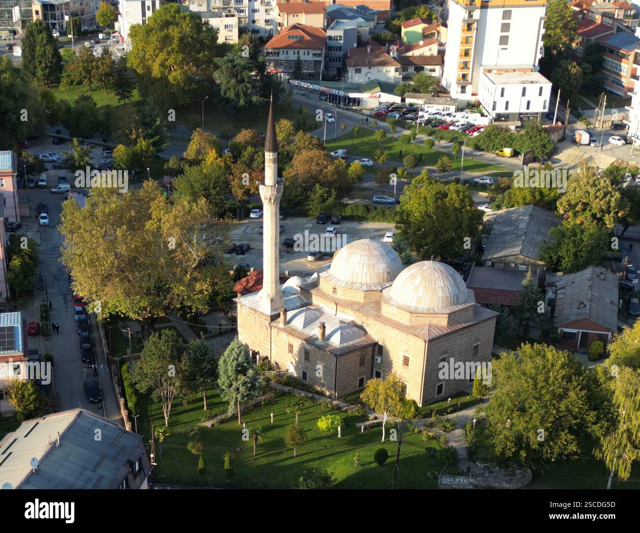 The historical Gazi Isa Bey Mosque in Skopje, Macedonia was built by ...