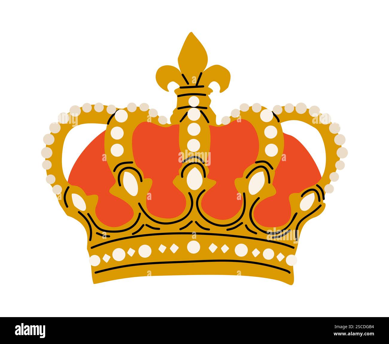 Red gold royal crown with a lot of jewelry stones Stock Vector Image ...