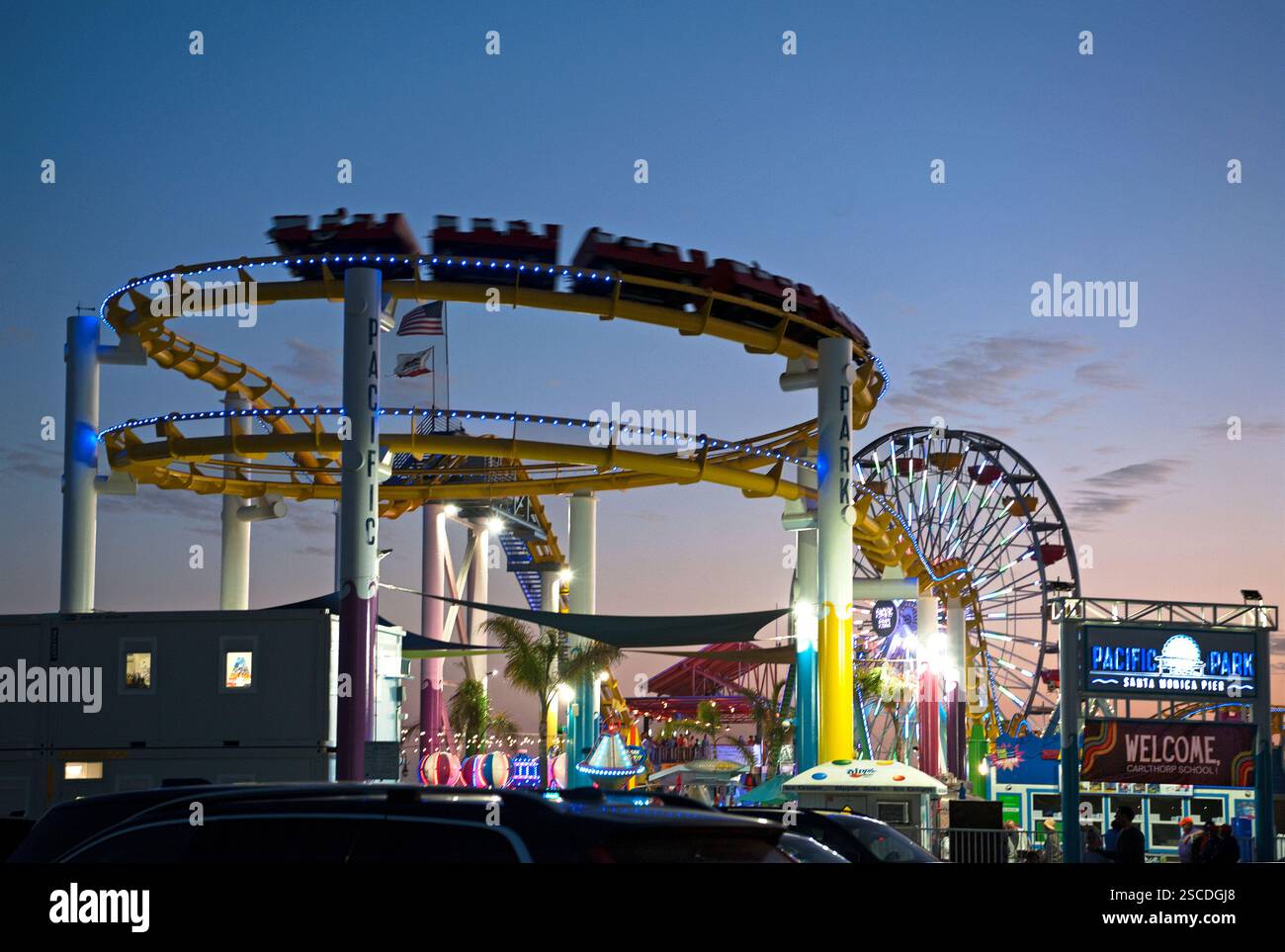 Pacific Park, roller coaster, Ferris wheel, Santa Monica, pier ...
