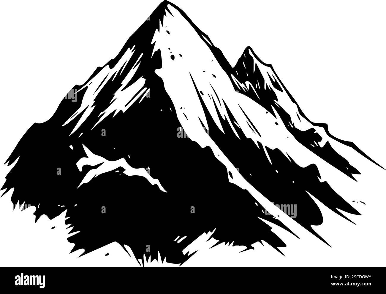 Sharp mountain peaks covered Stock Vector Images - Alamy
