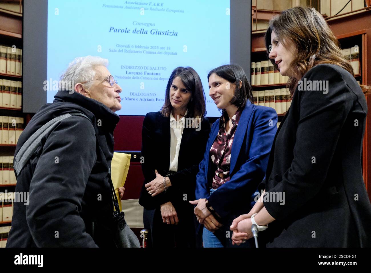 Roma, Italia. 06th Feb, 2025. Agnese Moro, figlia di Aldo Moro, Michela ...