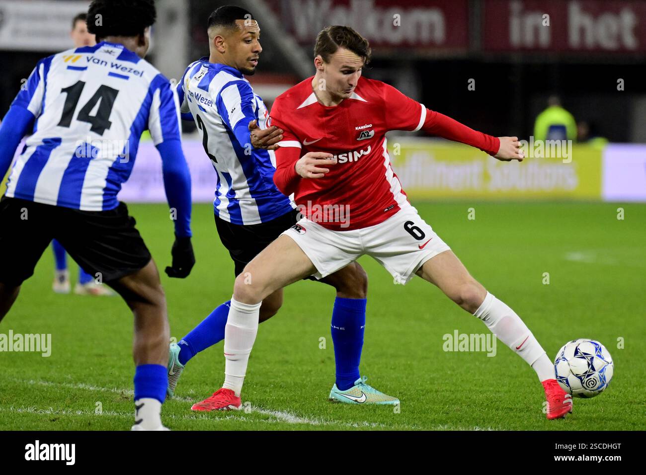 ALKMAAR - Peer Koopmeiners of AZ , Chima Bosman of Quick Boys during ...