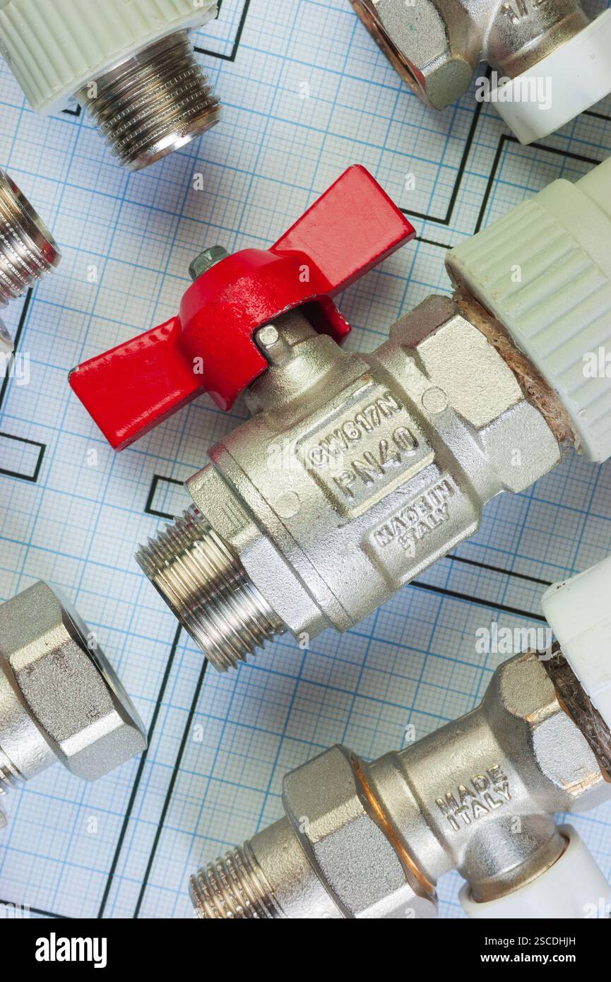 Plumbing fixtures and piping parts Stock Photo - Alamy