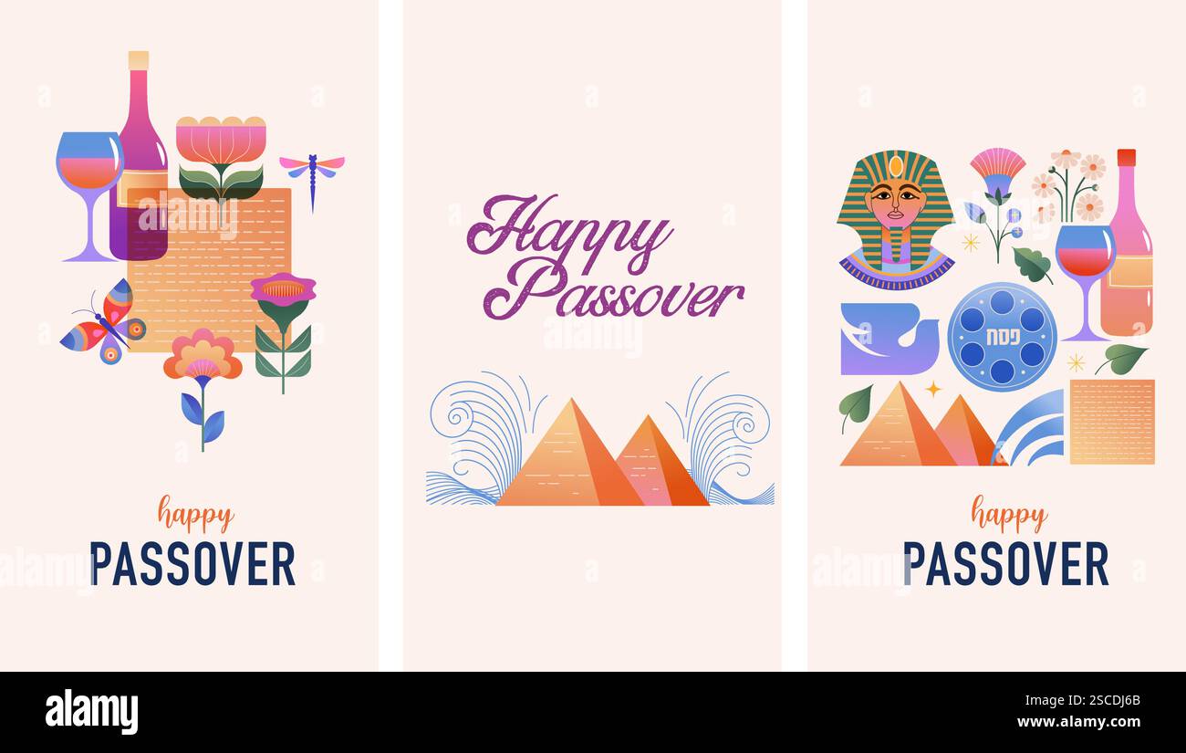 Happy Passover background, banner and poster design. Geometrical modern ...