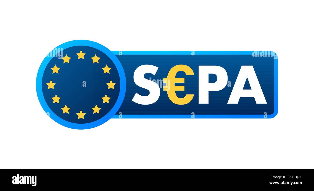 SEPA single euro payments area with european union flag symbol Stock ...
