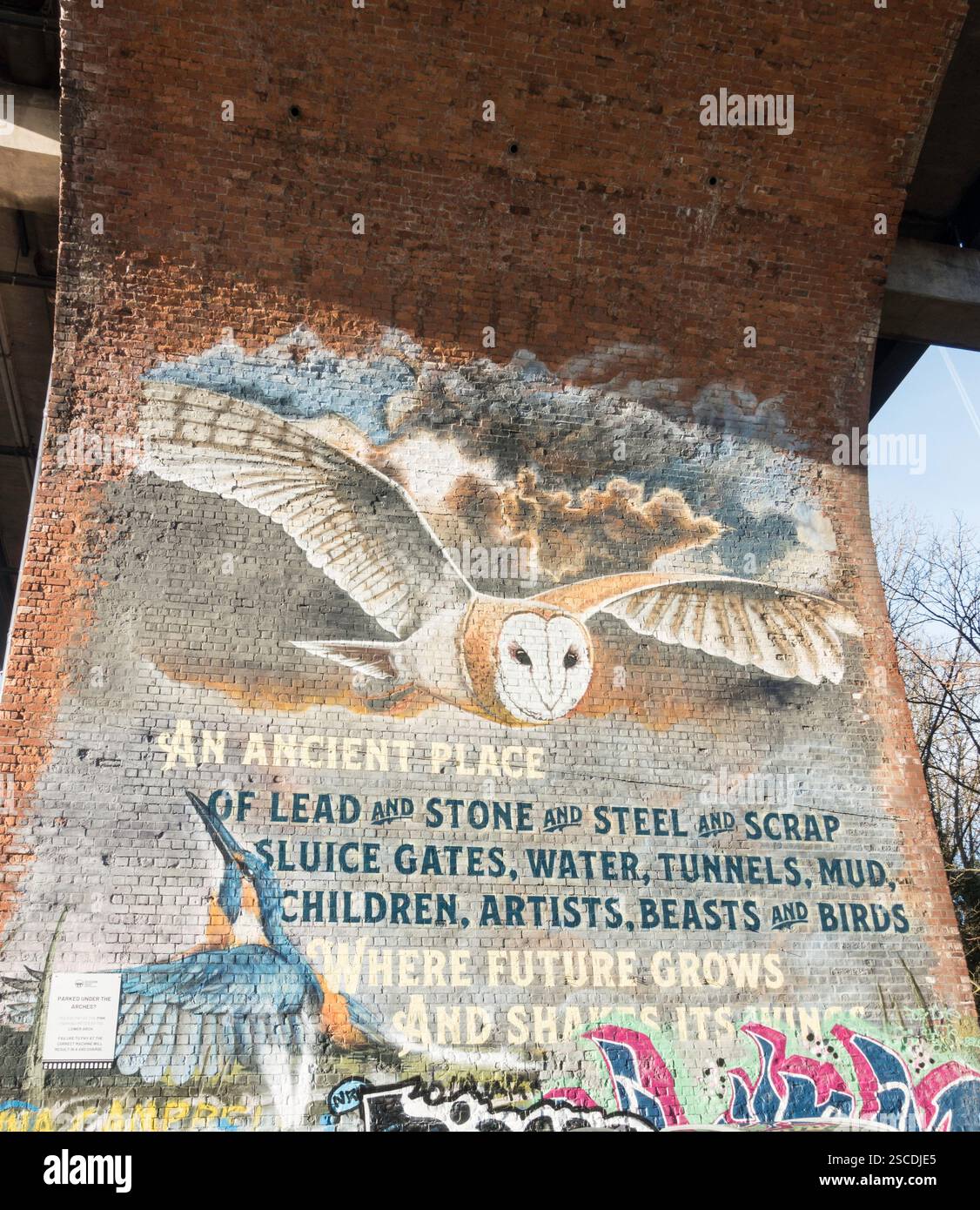 Mural entitled An Ancient Place under an arch of Byker Bridge in ...