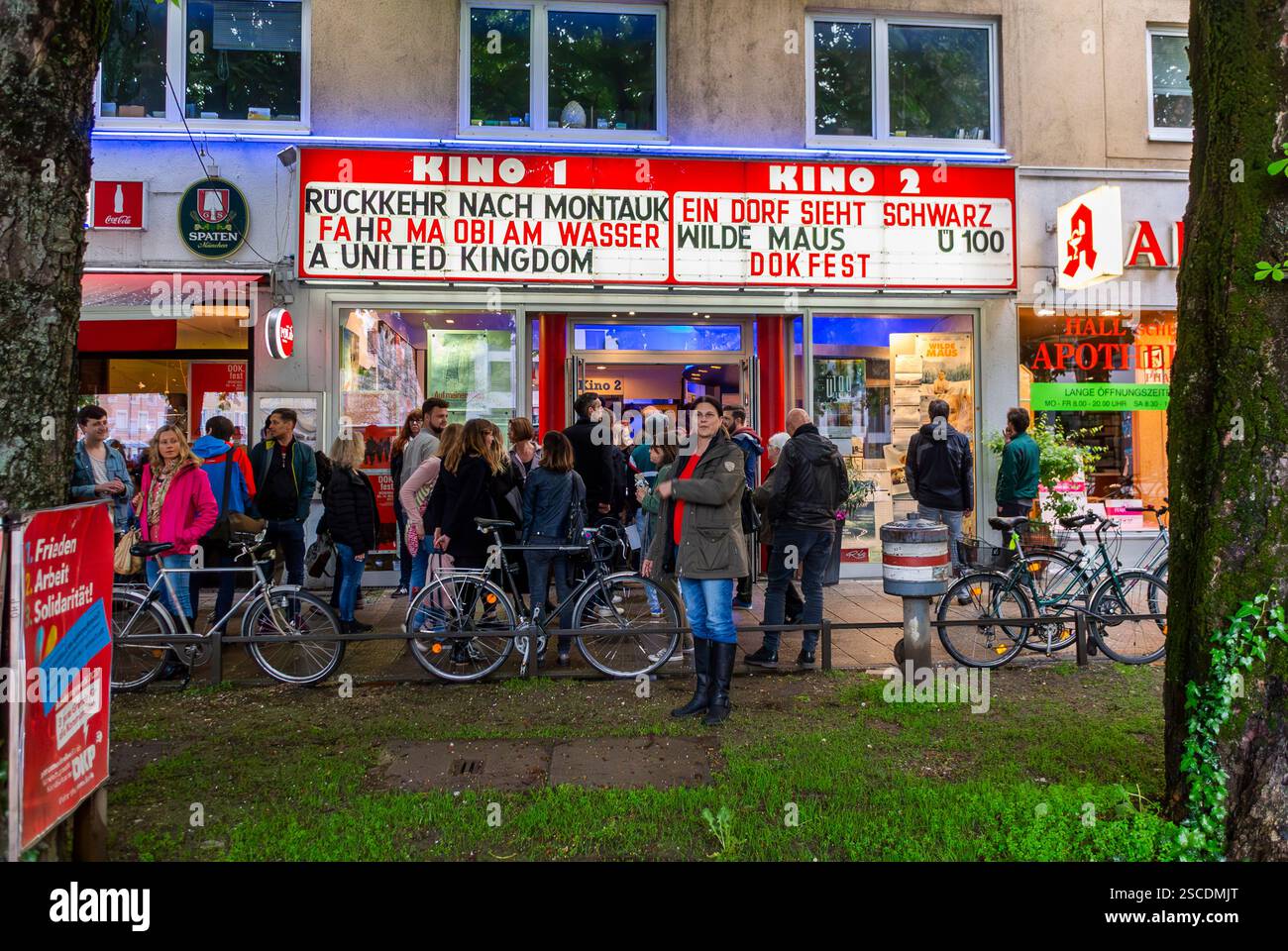 Munich, Germany, Crowd People, Outside Sign, Marquee, German Cinema ...