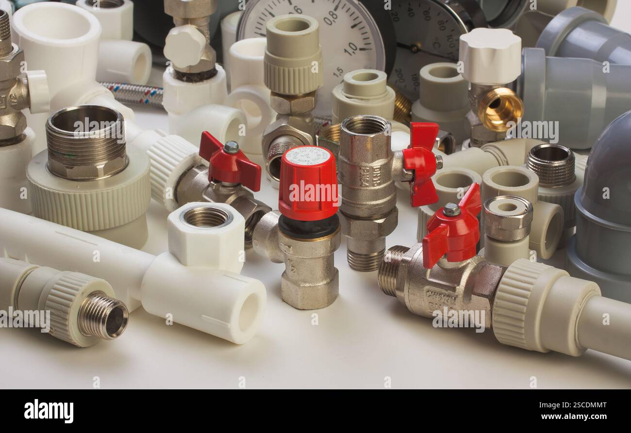 Plumbing fixtures and piping parts Stock Photo - Alamy