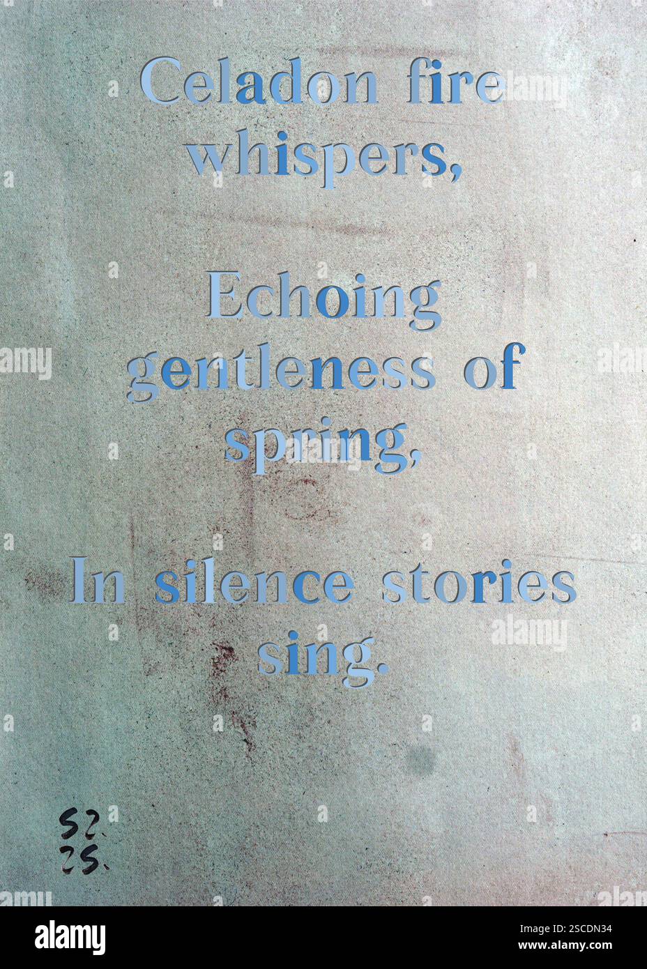 Celadon fire whispers, Echoing gentleness of spring, In silence stories ...