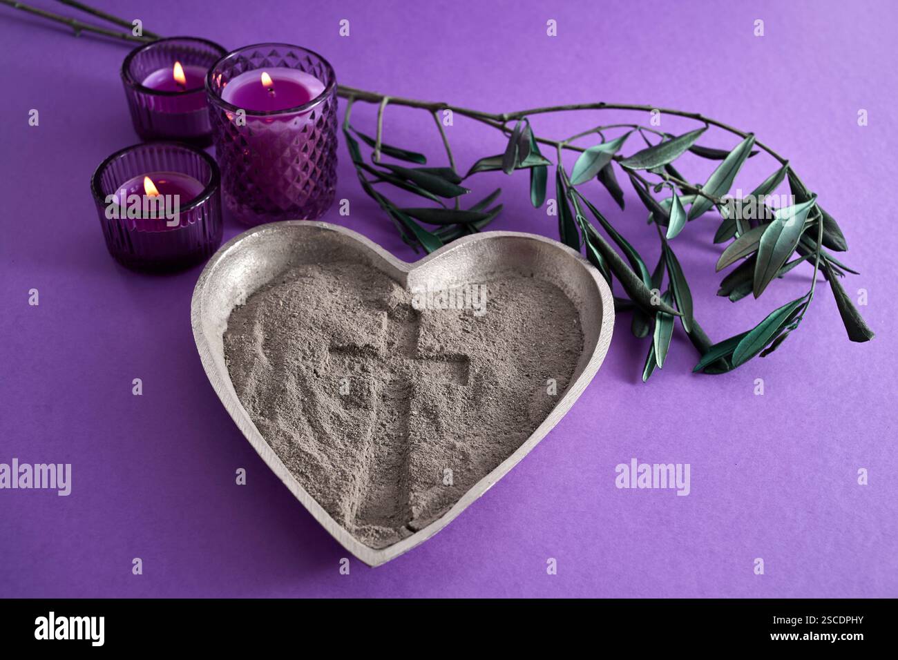 Ash Wednesday Symbolism. Heart-Shaped Ash Display Stock Photo - Alamy