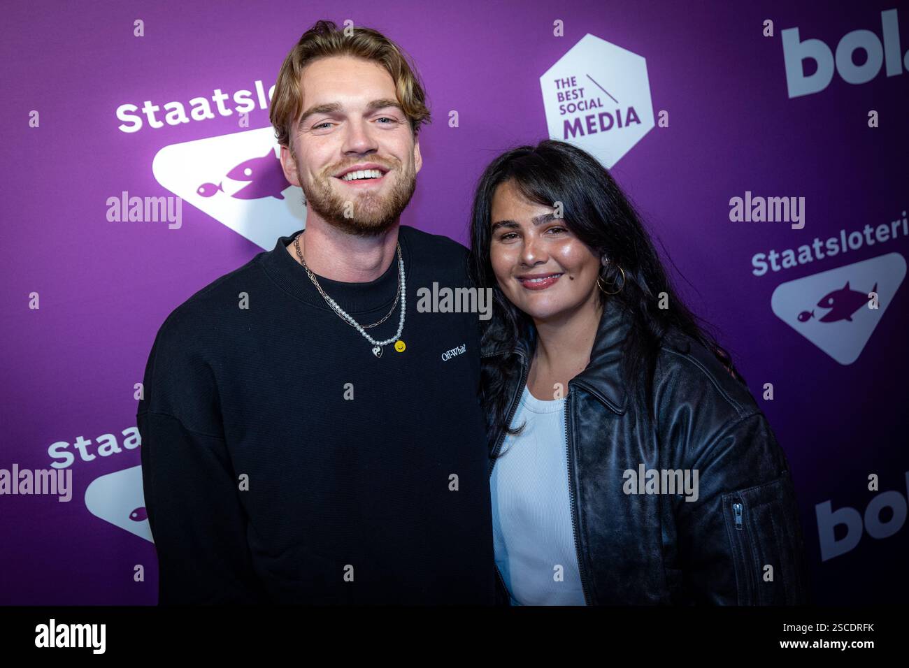 AMSTERDAM - Stefan de Vries and Julia Heetman on the red carpet prior ...