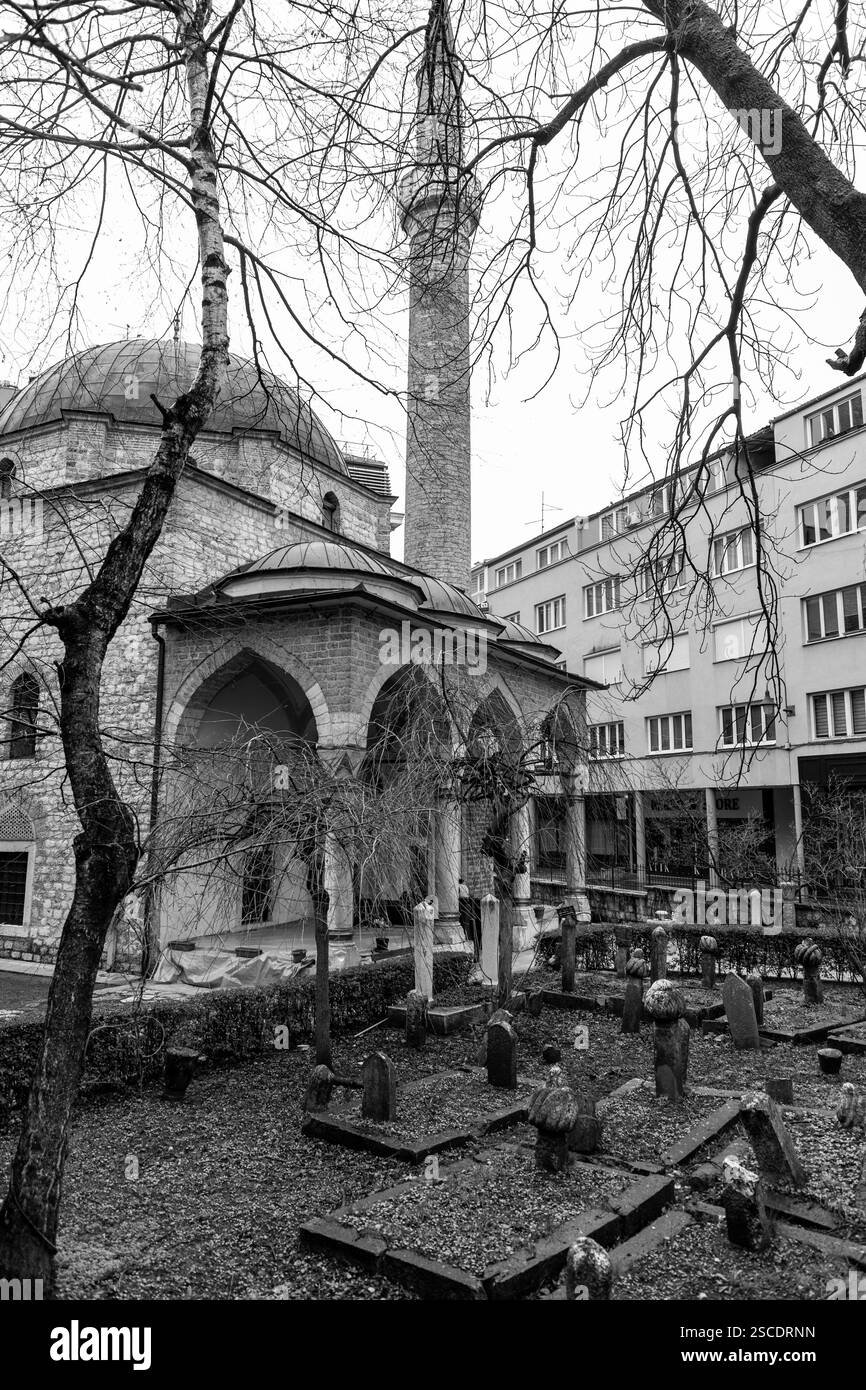 Sarajevo - Bosnia and Herzegovina - 10 FEB 2024: Ferhadija Mosque, also ...