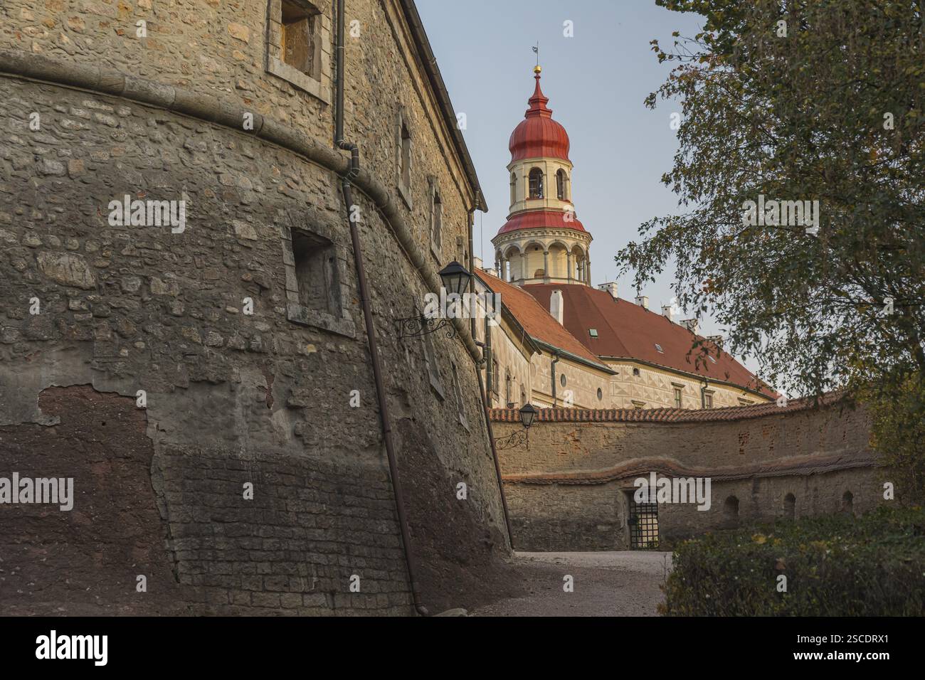 Nachod castle from the mid 13th century, located on a hill in the town ...