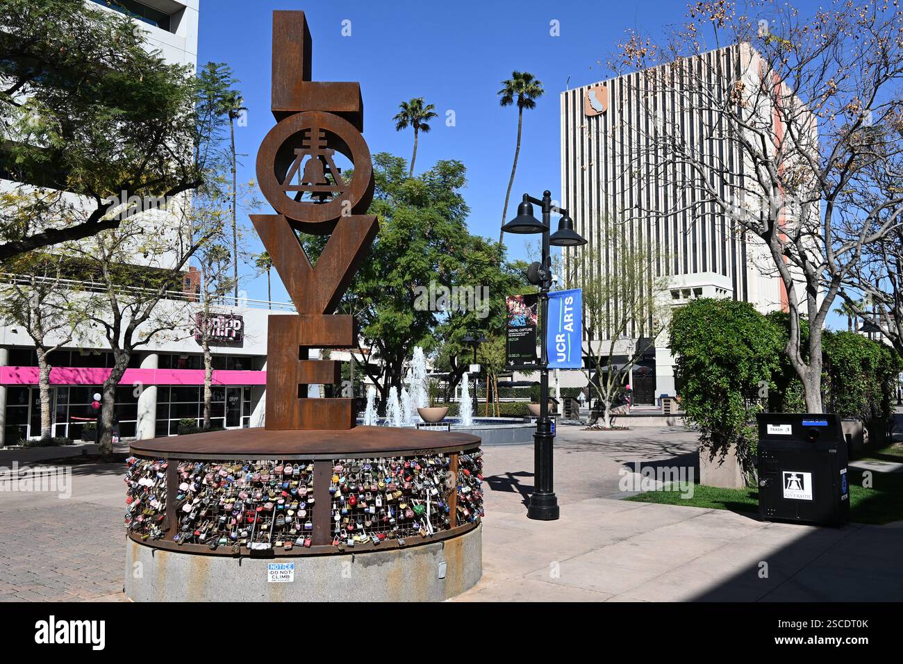 RIVERSIDE, CALIFORNIA - 2 FEB 2025: Love Sculpture in the Main Street ...