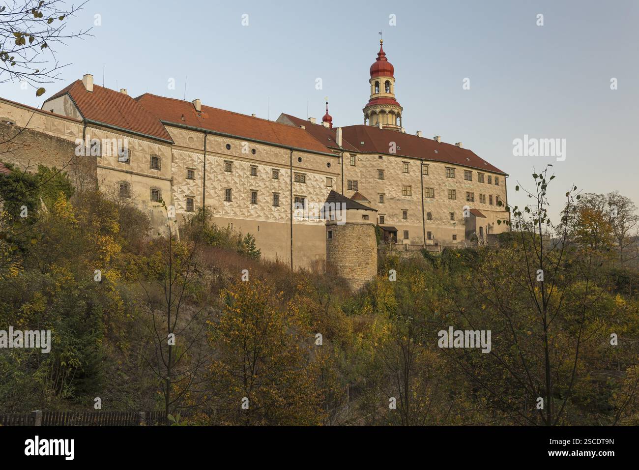 Nachod castle from the mid 13th century, located on a hill in the town ...